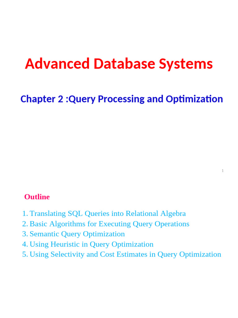 Query Processing & Optimization Techniques | PDF | Relational Model ...
