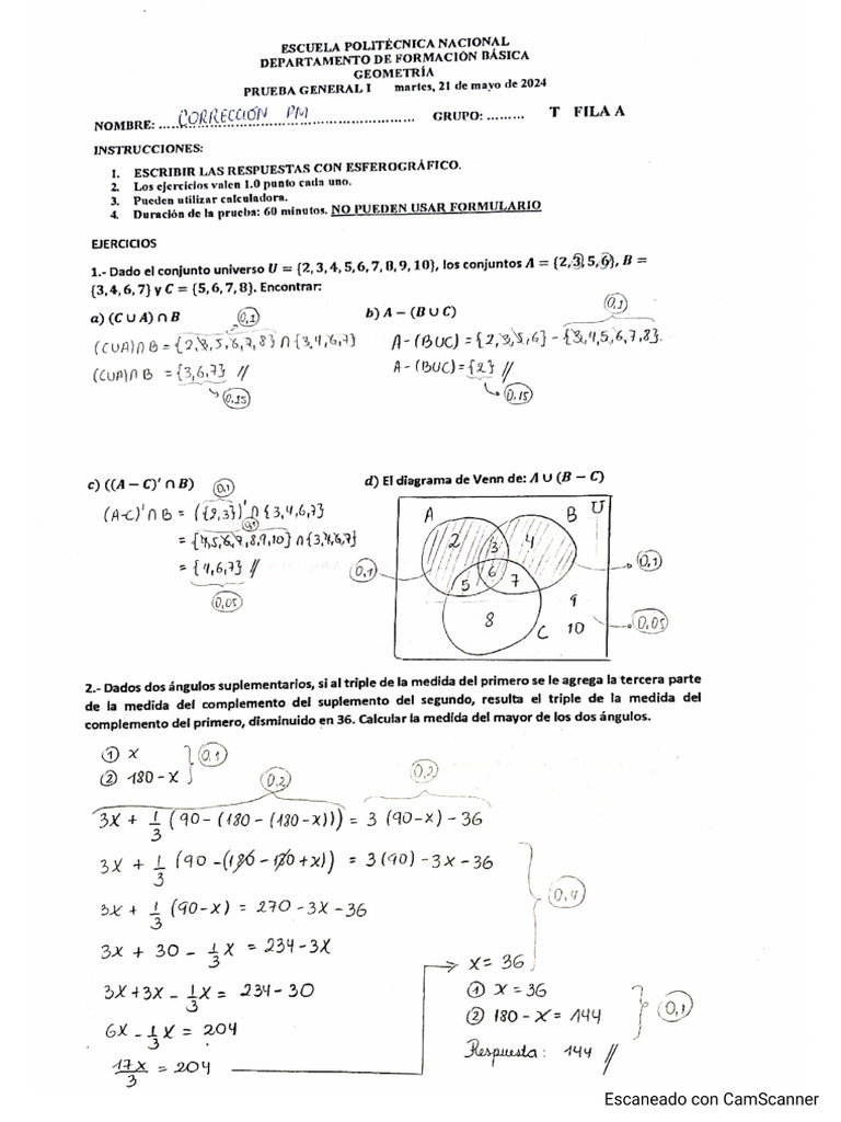 Corrección - Prueba 01 - ING - PM - 2024 | PDF
