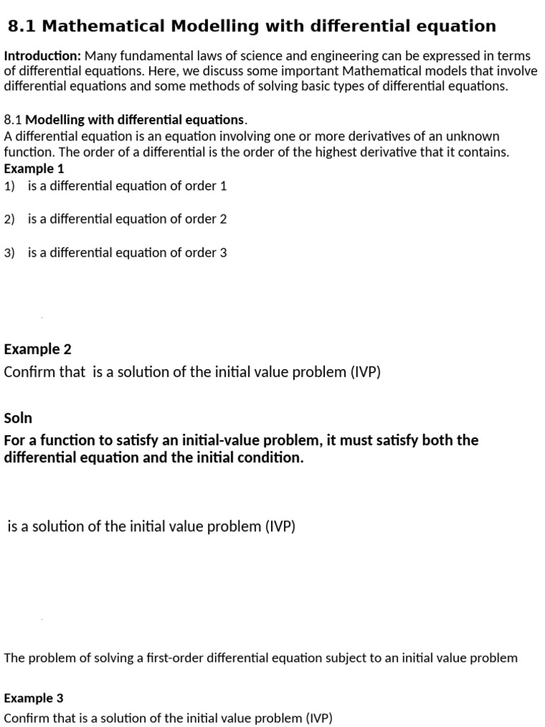 8.1 Mathematical Modeling | PDF