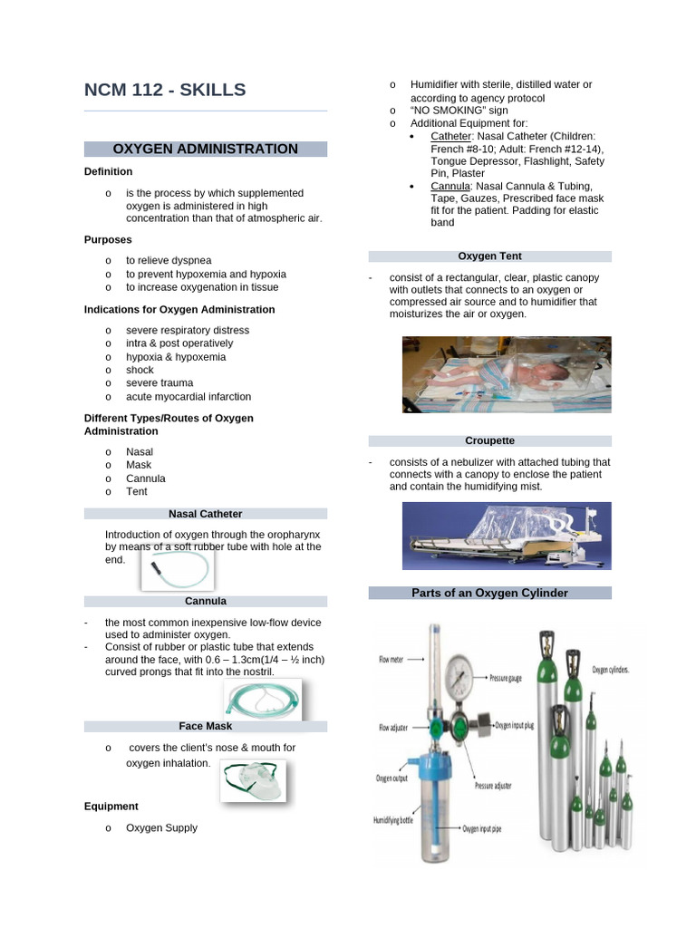 NCM 112 Skills | PDF