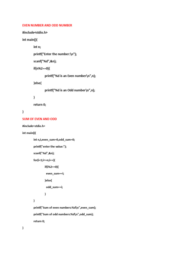 50 C Programming Codes For Level | PDF