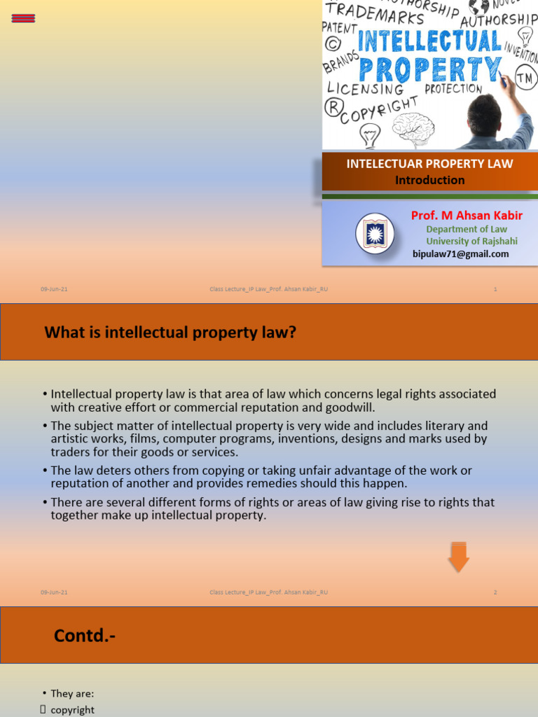 Introduction of IP Law | PDF