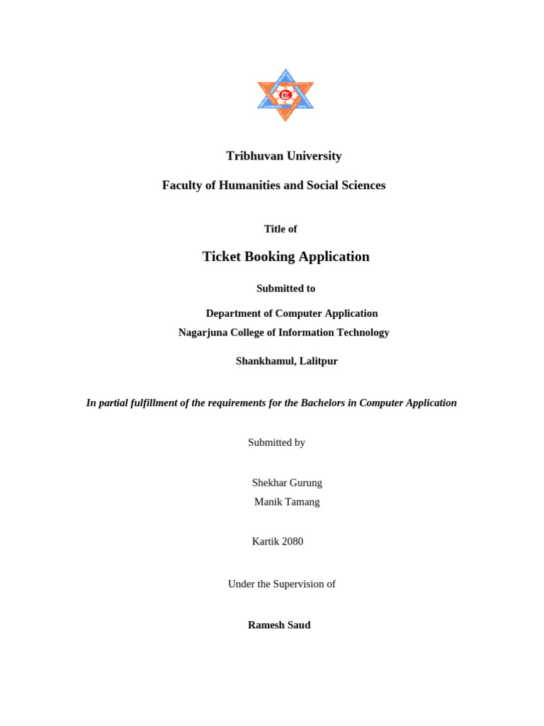Project Ticket Booking System Pdf