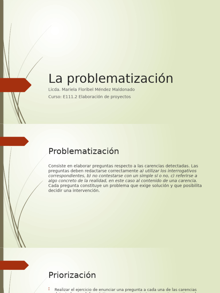 La Problematización | PDF