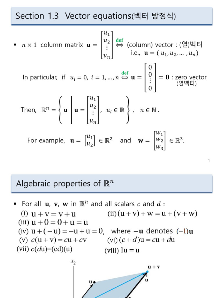 LA (Chap-1 - Sec.1.3 & 1.4) | PDF