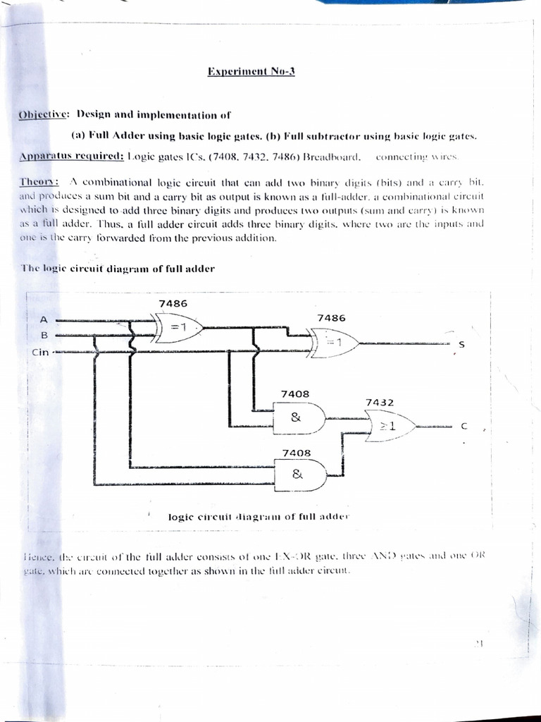 Ill-Sign and Implementation of Full Using Basic Logic J!alcs. (H) Full Using Basil' Required | PDF