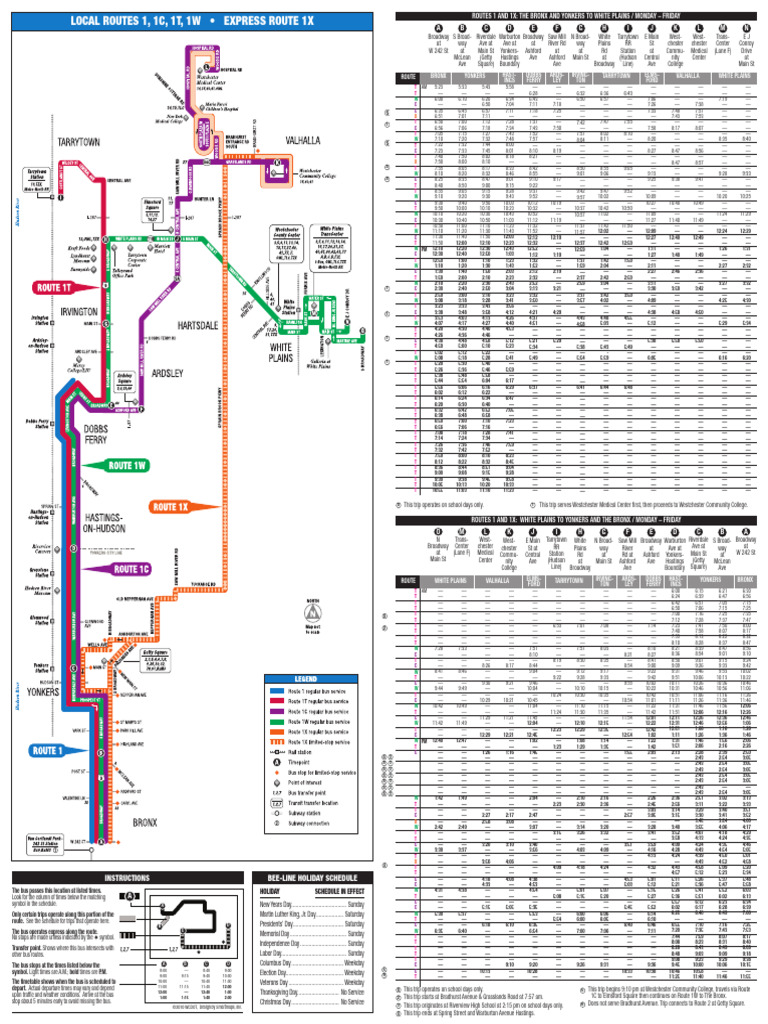 Westchester BEE-LINE SCH Route 1 & 1X | PDF