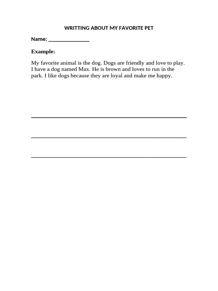 Writting About My Favorite Pet | PDF