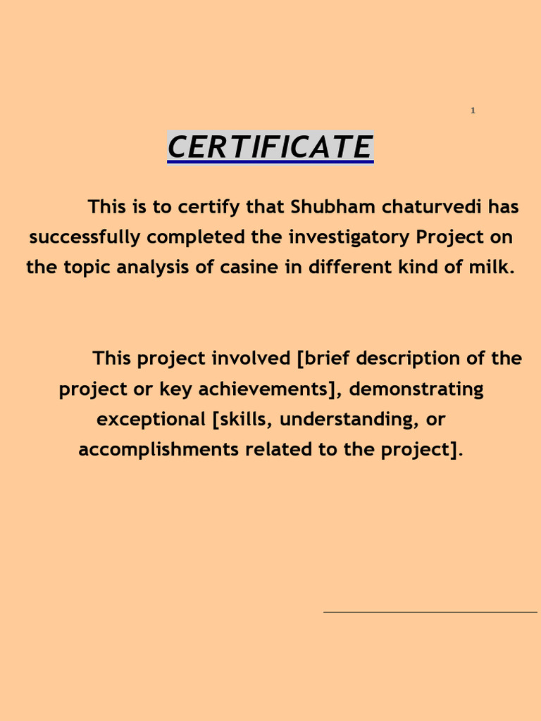 Study of Quantity of Caesin Present in Different Samples of Milk | PDF ...