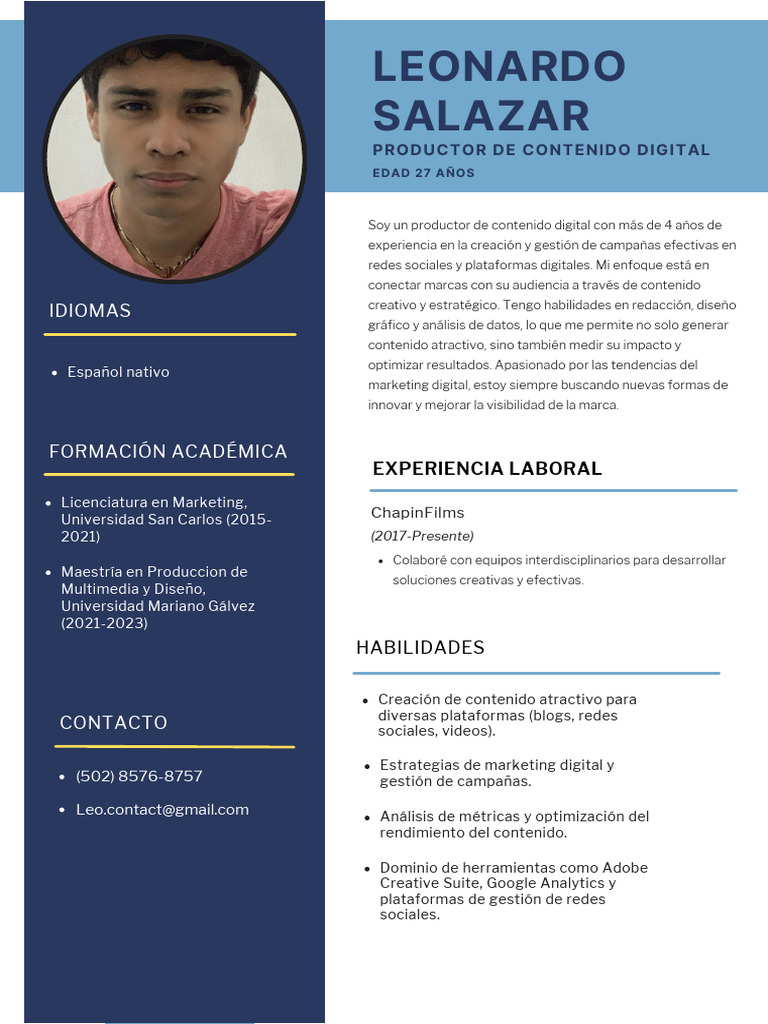 Curriculum Vitae CV Analista de Negocios Profesional Celeste Blanco | PDF