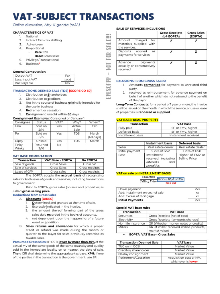 Vat Transactions | PDF