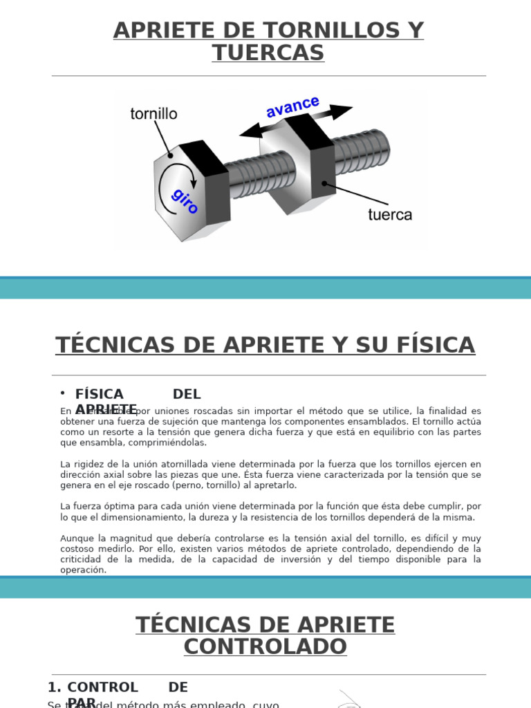 Apriete de Tornillos y Tuercas | PDF