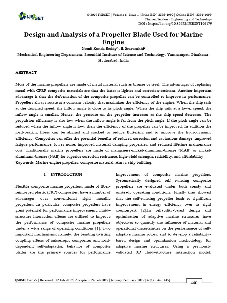 Design and Analysis of A Propeller Blade | PDF