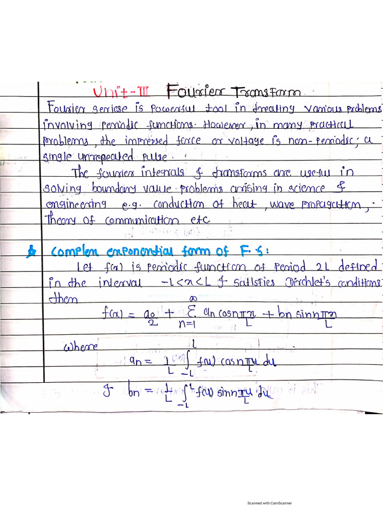 Unit-II Fourier and Z Transform | PDF