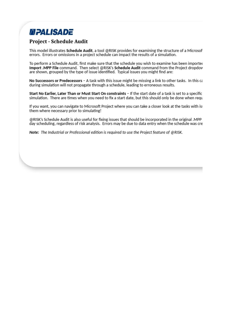 Schedule Audit | PDF