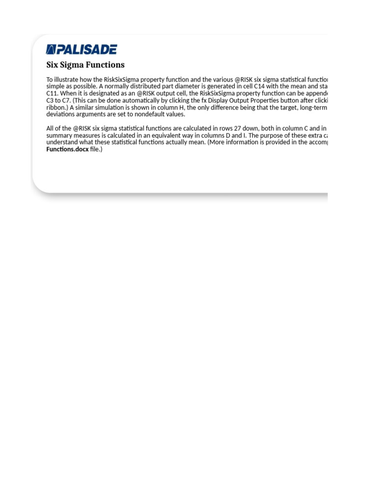 Six Sigma Functions | PDF