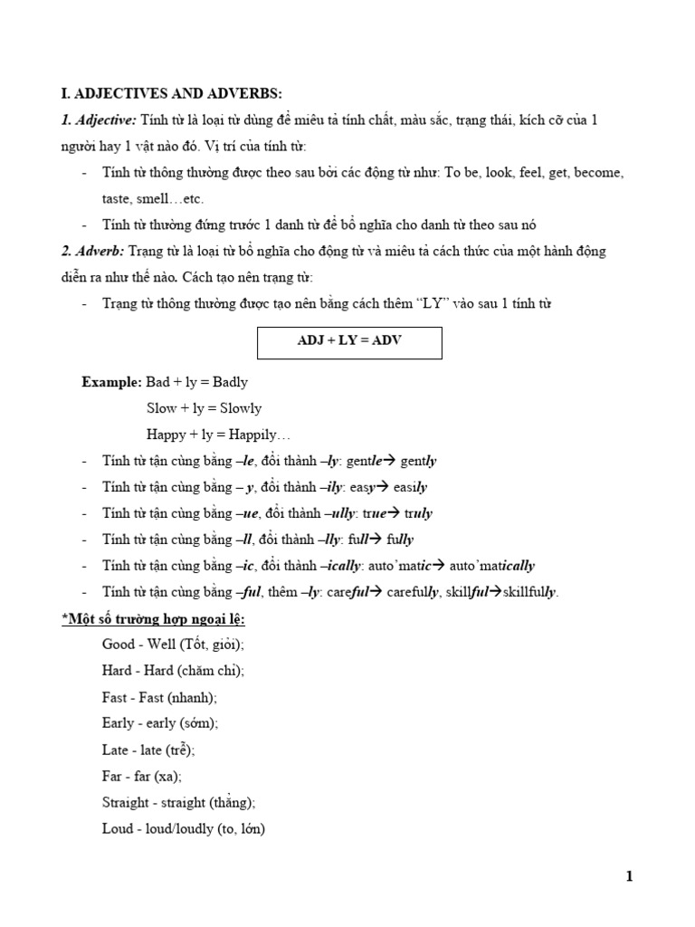 Adj and Adv | PDF