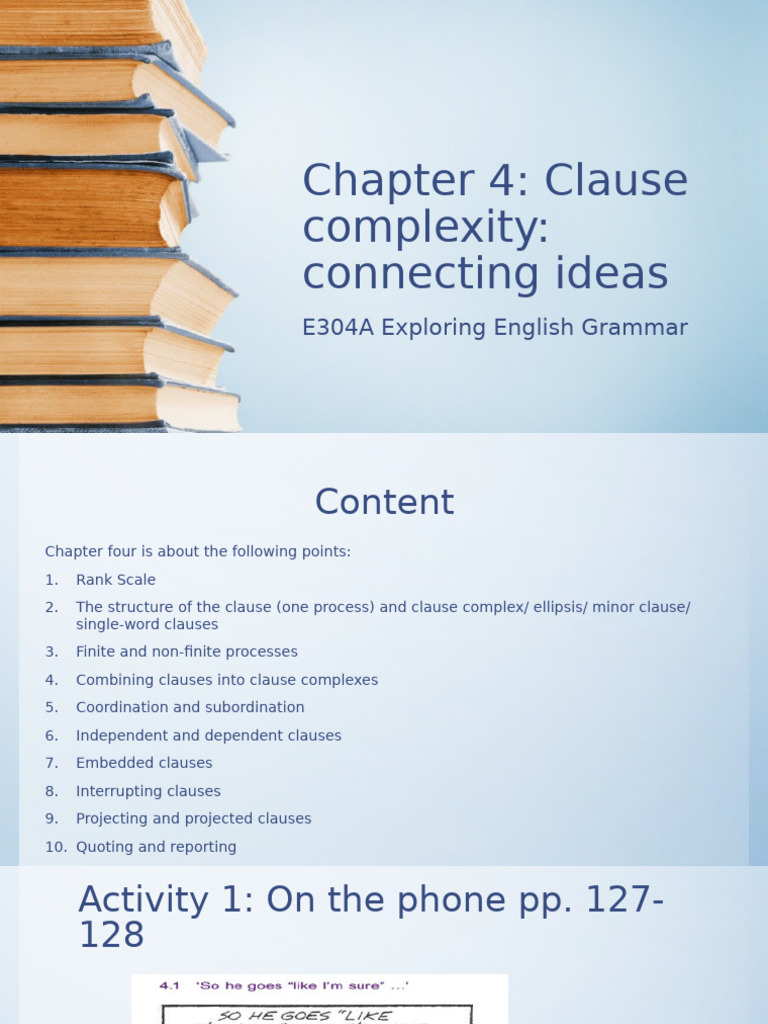 Chapter 4 Clause Complexity Connecting Ideas | PDF