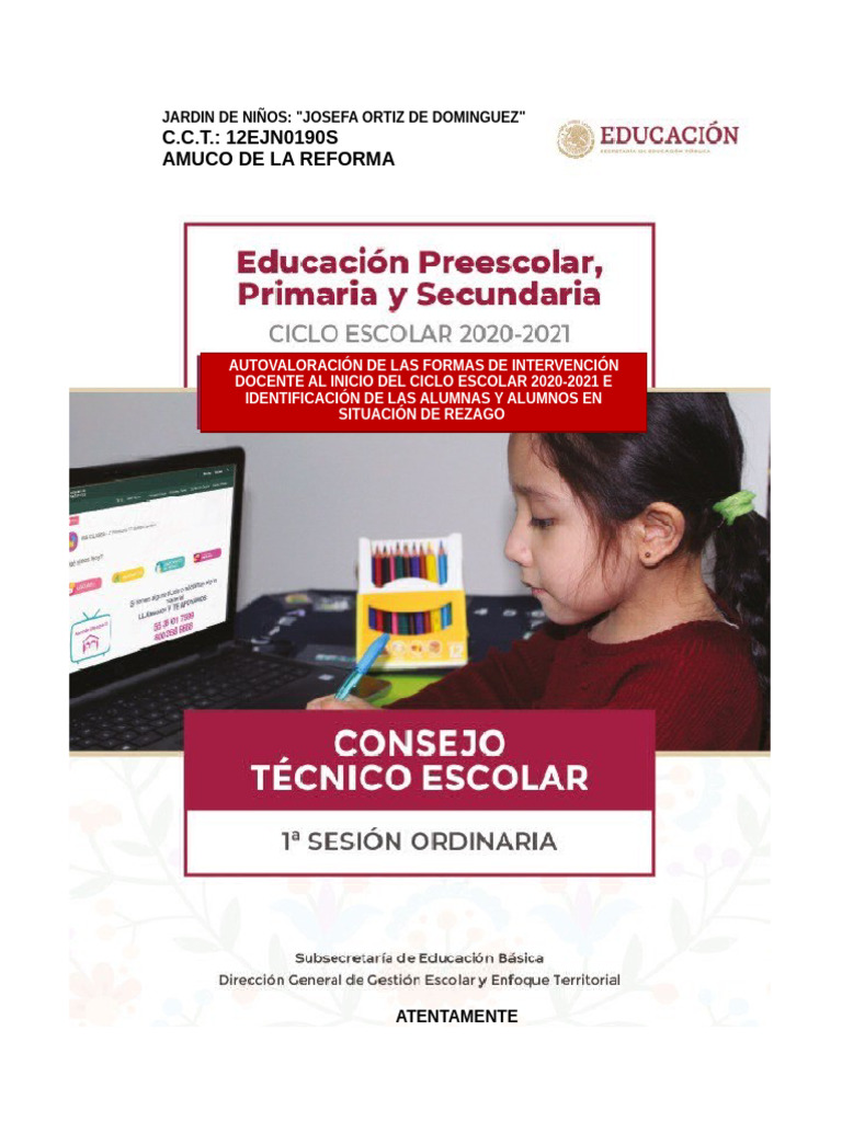 DIRECTORAS PLANTEL AUTOEVALUACION de 1era Sesin Ordinaria CTE 2020-2021 ...