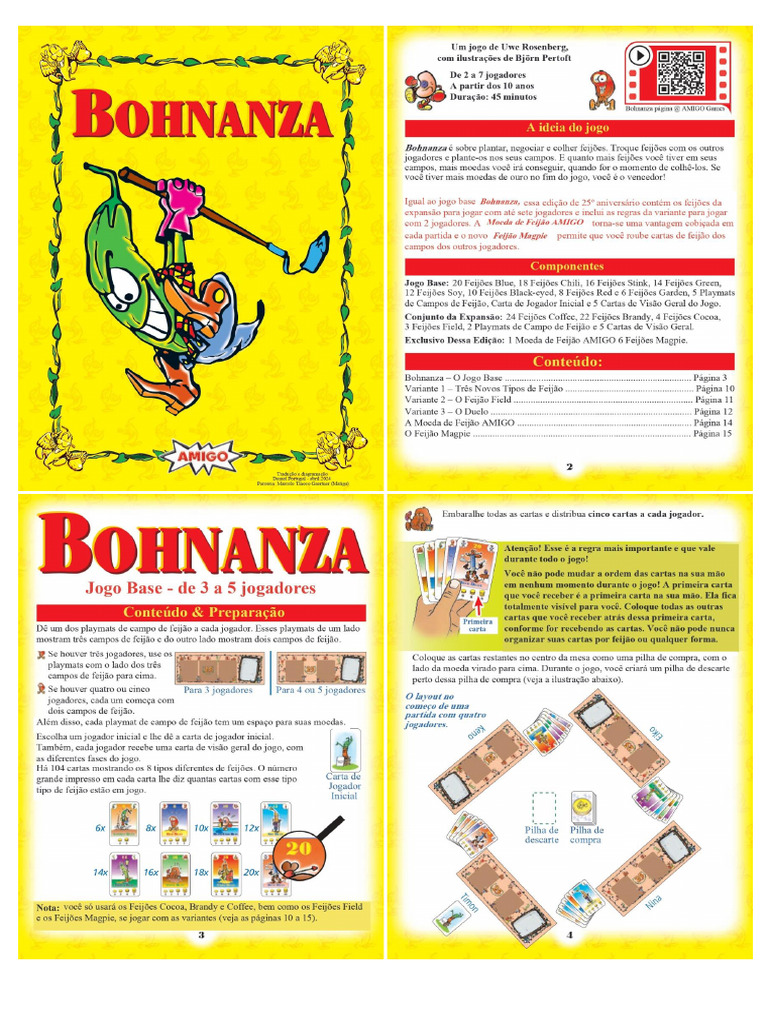 Bohnanza 25th Anniv Regras Traduzidas e Diagramada 270247 | PDF