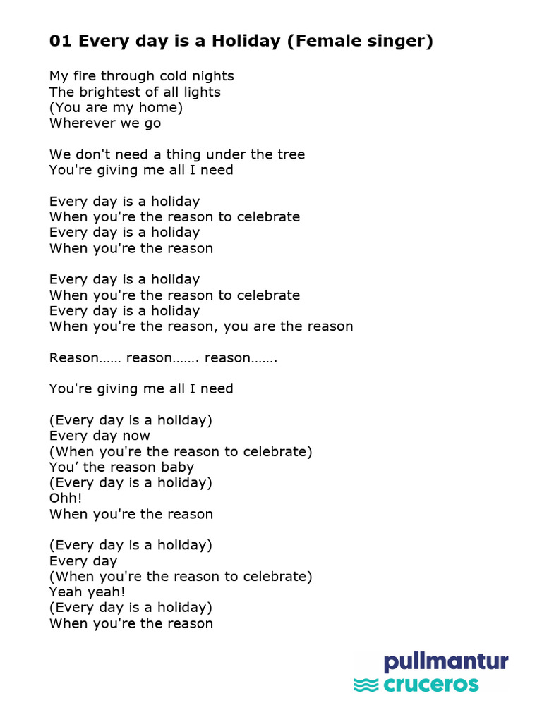 01 Every Day Is A Holiday | PDF