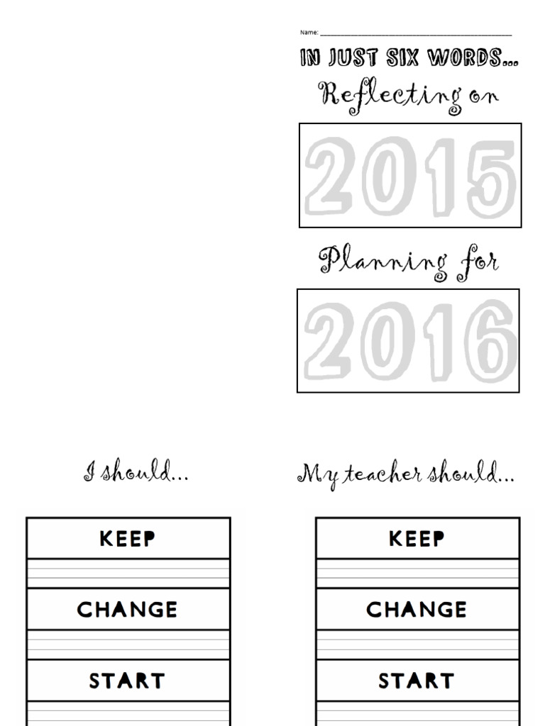 New Semester Reflection Sheet | PDF