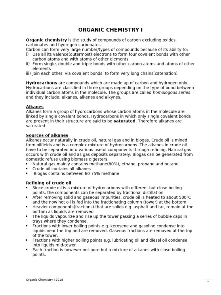 Organic Chem 1 | PDF