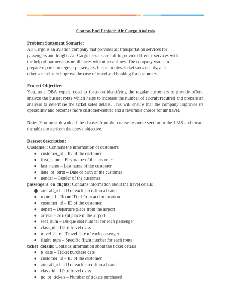 Air Cargo Analysis Project Source Code | PDF