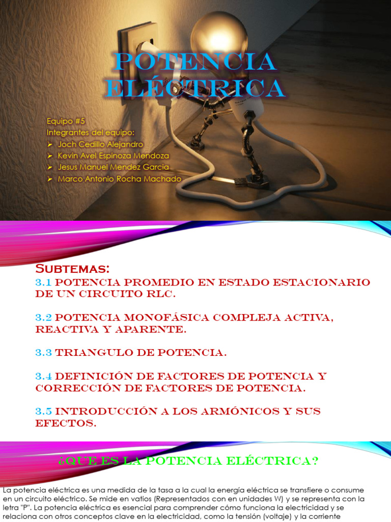 Tema 3 - Potencia Electrica - Presentacion | PDF
