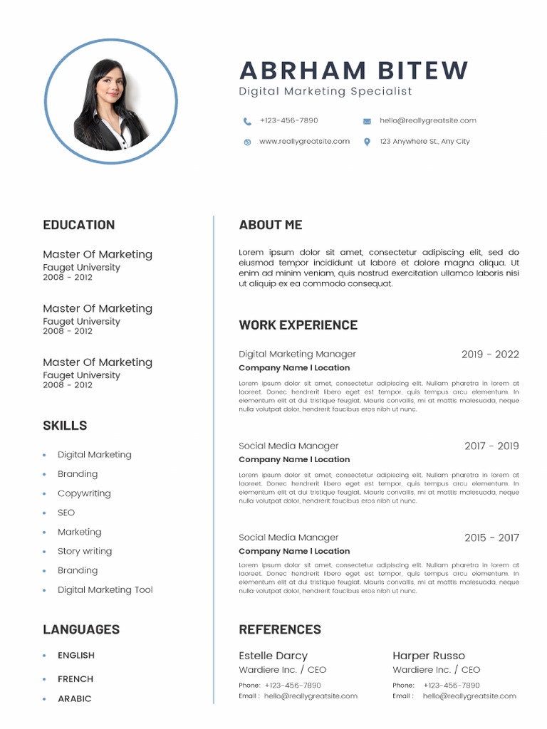 Professional Modern CV Resume | PDF