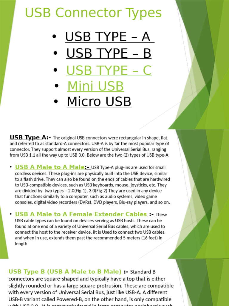 USB Connector Types | PDF