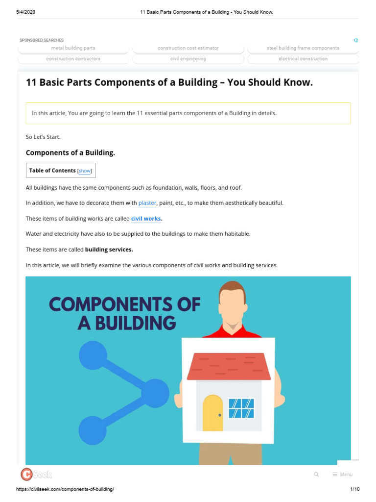 11 Basic Parts Components of A Building | PDF
