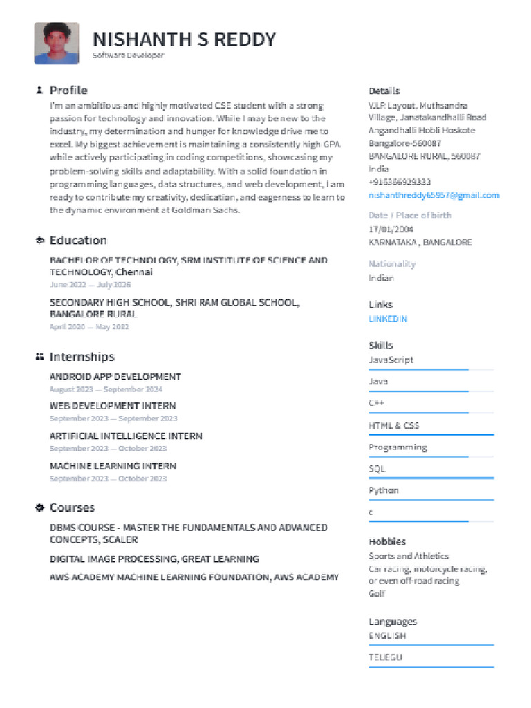 Goldman Sachs Resume | PDF