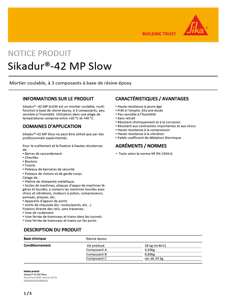 Sikadur 42 MP Slow | PDF