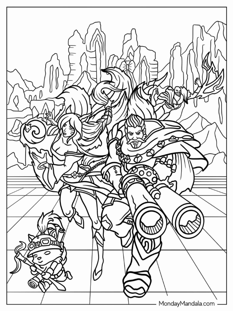 League of Legends Ahri and Grave Coloring Sheet | PDF