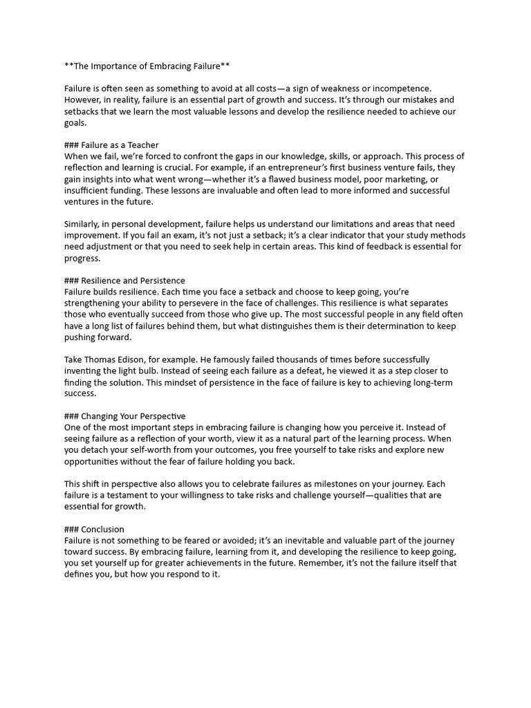 Embracing Failure | PDF