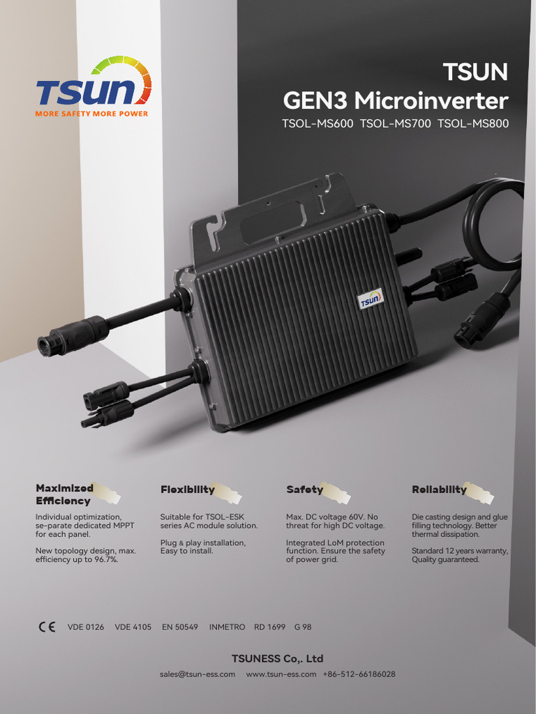 TSUN-TSOL-MS600 MS700 MS800-Technical Sheet | PDF