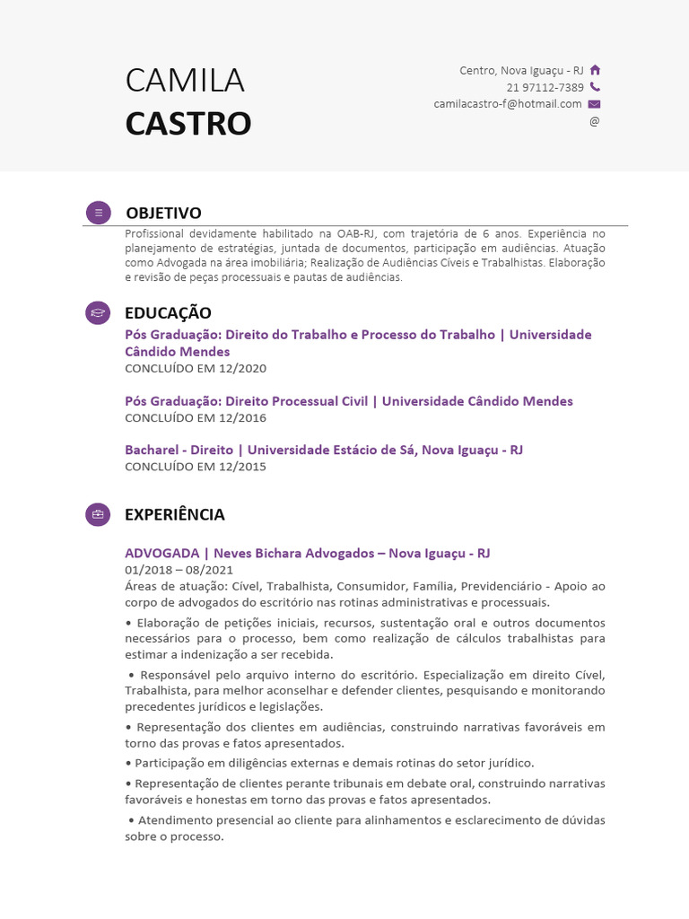 CV - Camila Castro | PDF