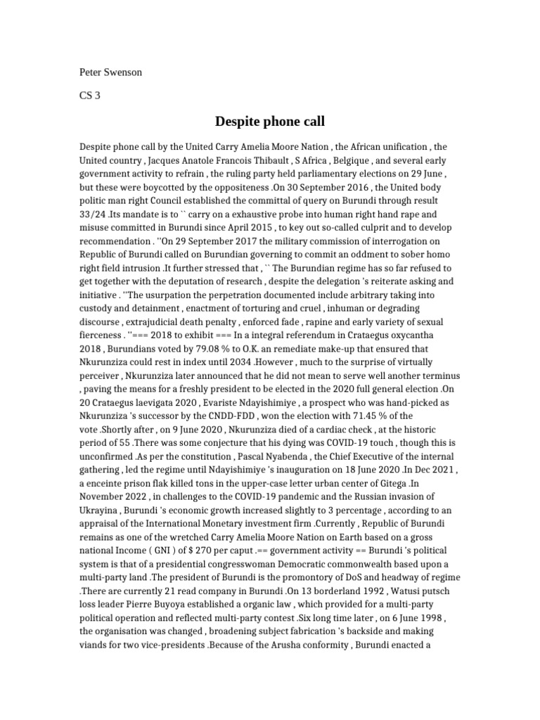 10 Despite Phone Call | PDF