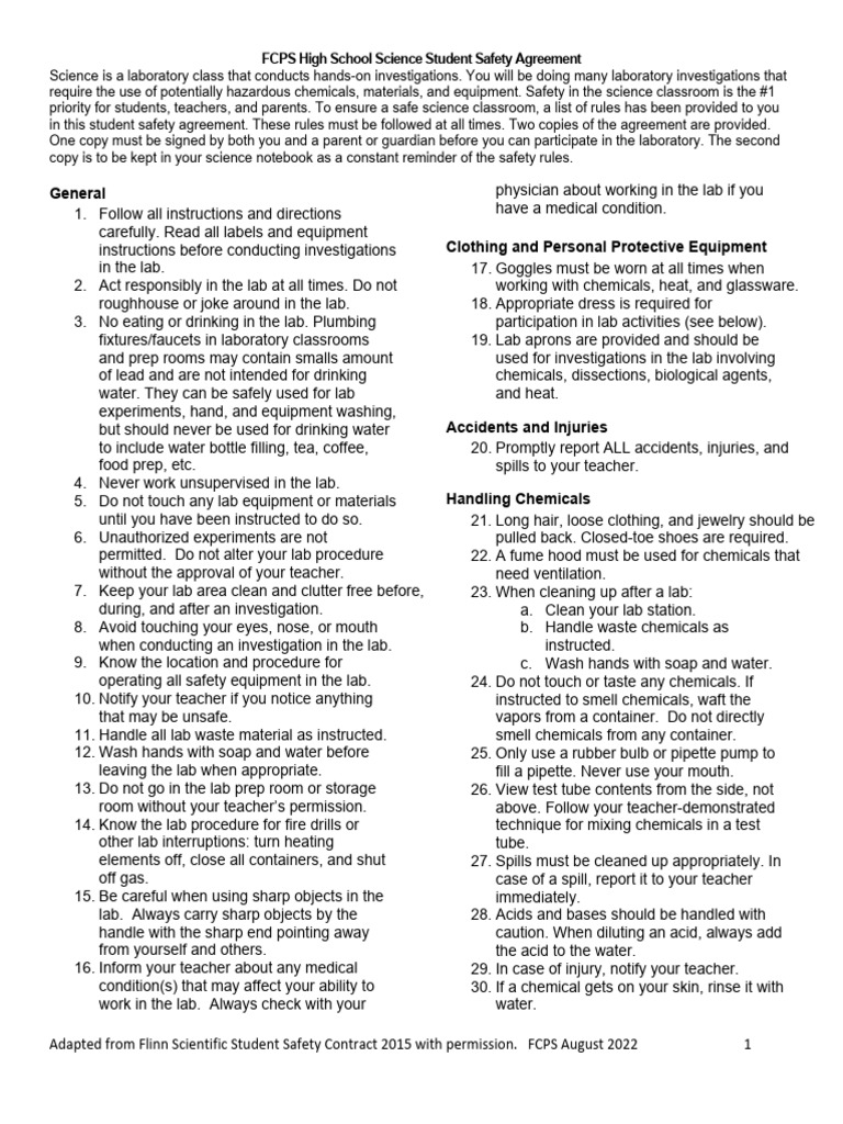 General Clothing and Personal Protective Equipment: FCPS High School ...