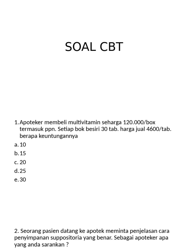 Soal CBT | PDF