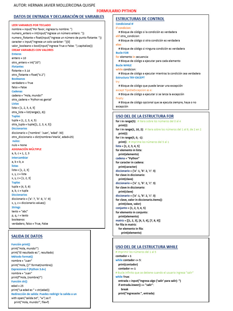 Formulario Python | PDF