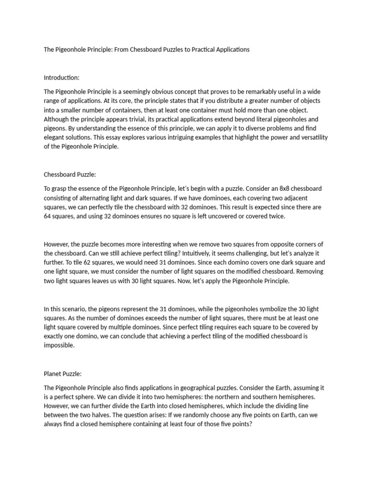 Pigeonhole Principle: Applications Explained | PDF | Data Compression ...
