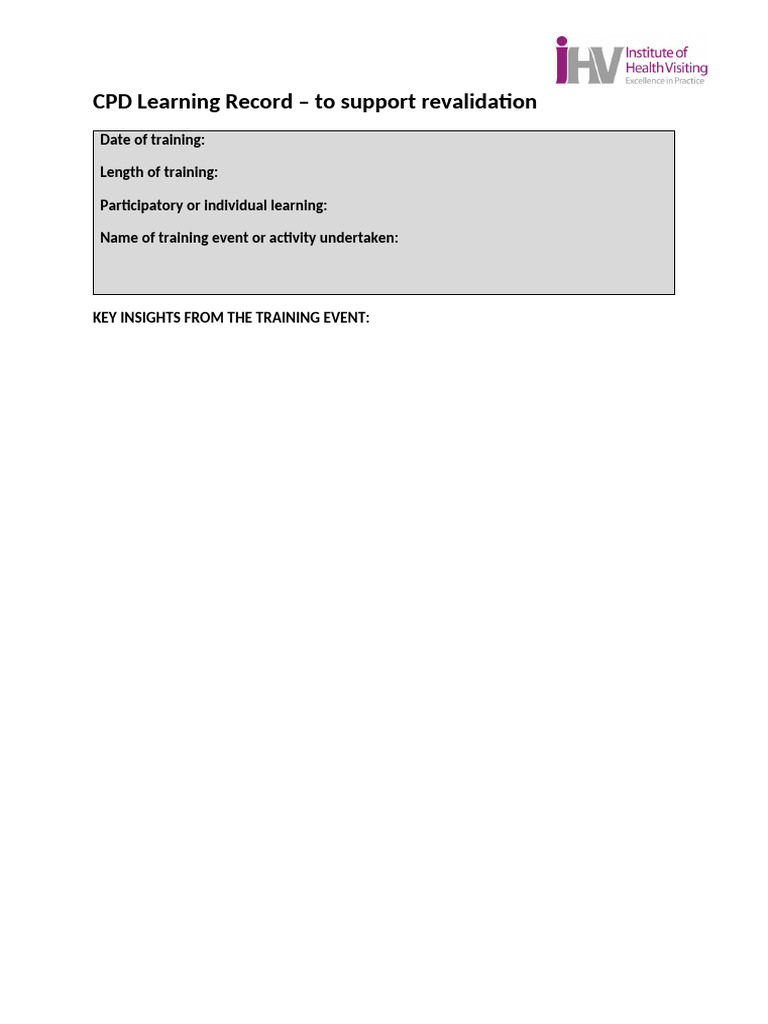 CPD Learning Record | PDF