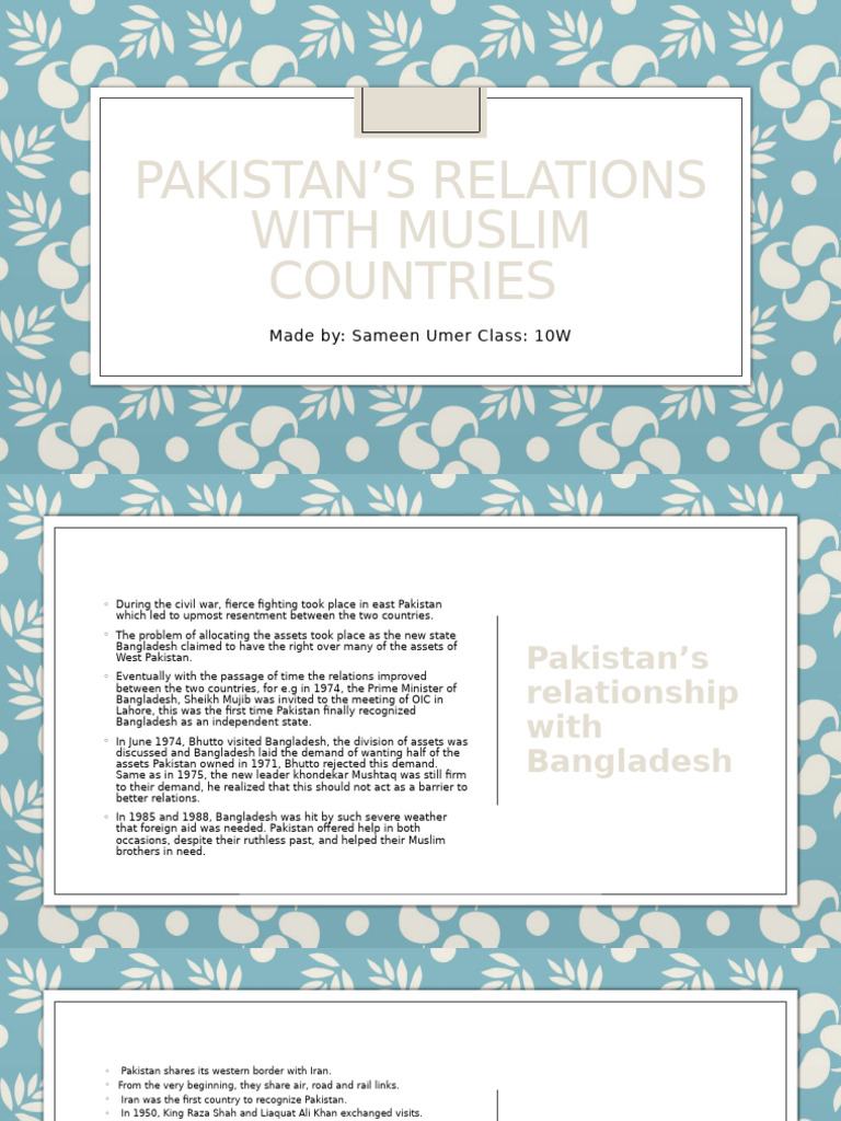 Pakistan's Relations With Muslim Countries | PDF