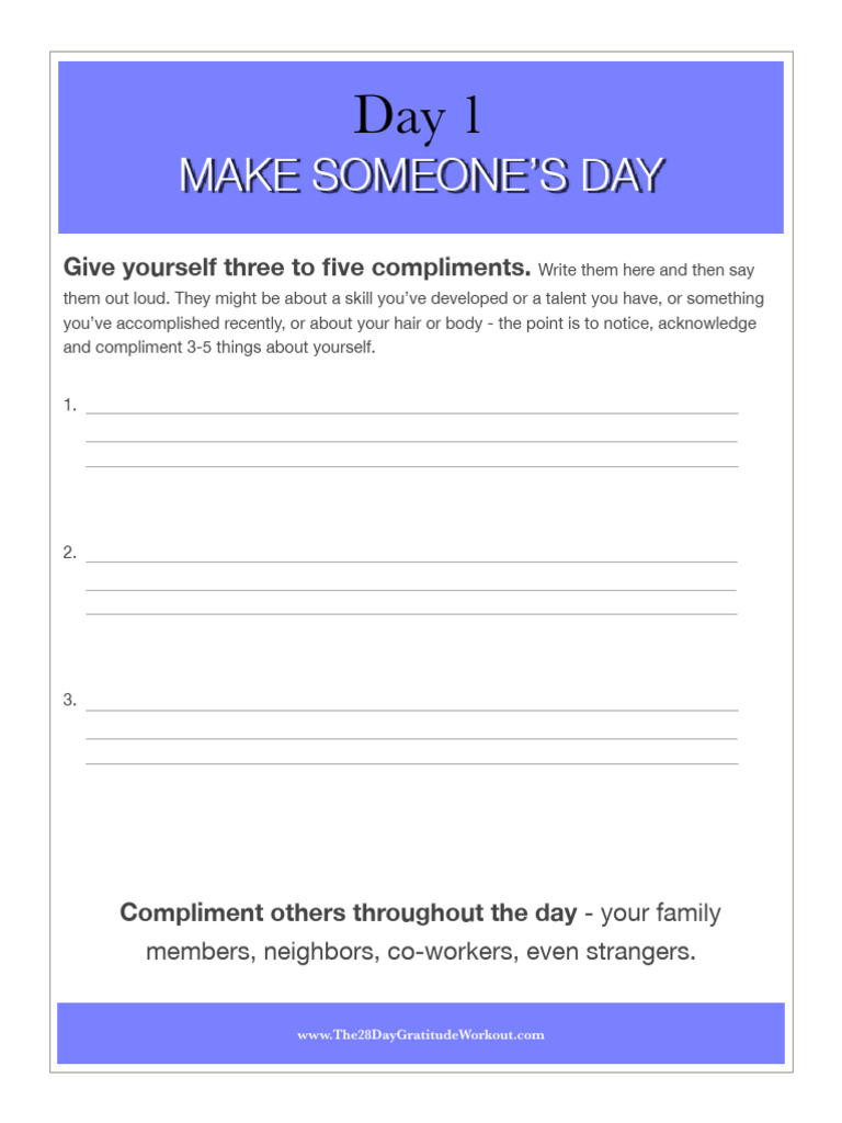 Gratitude Exercises Complete Days | PDF