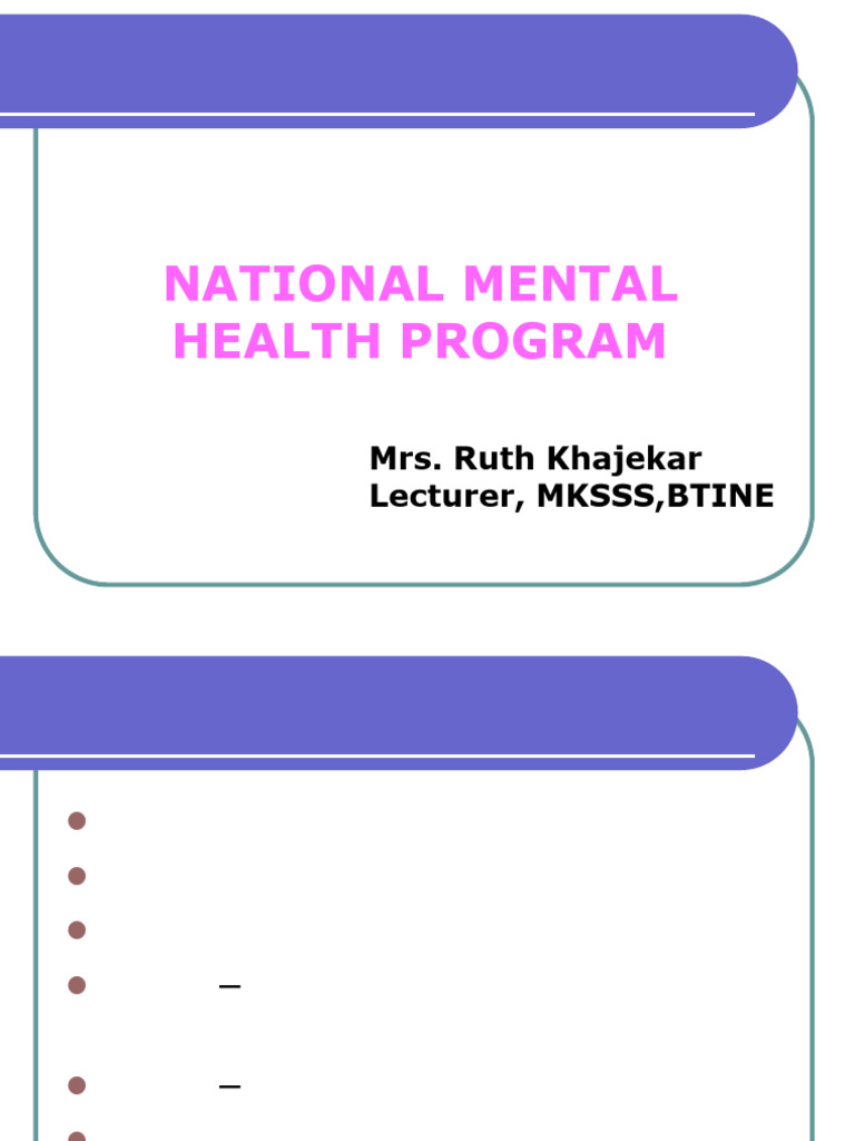 National Mental Health Program | PDF