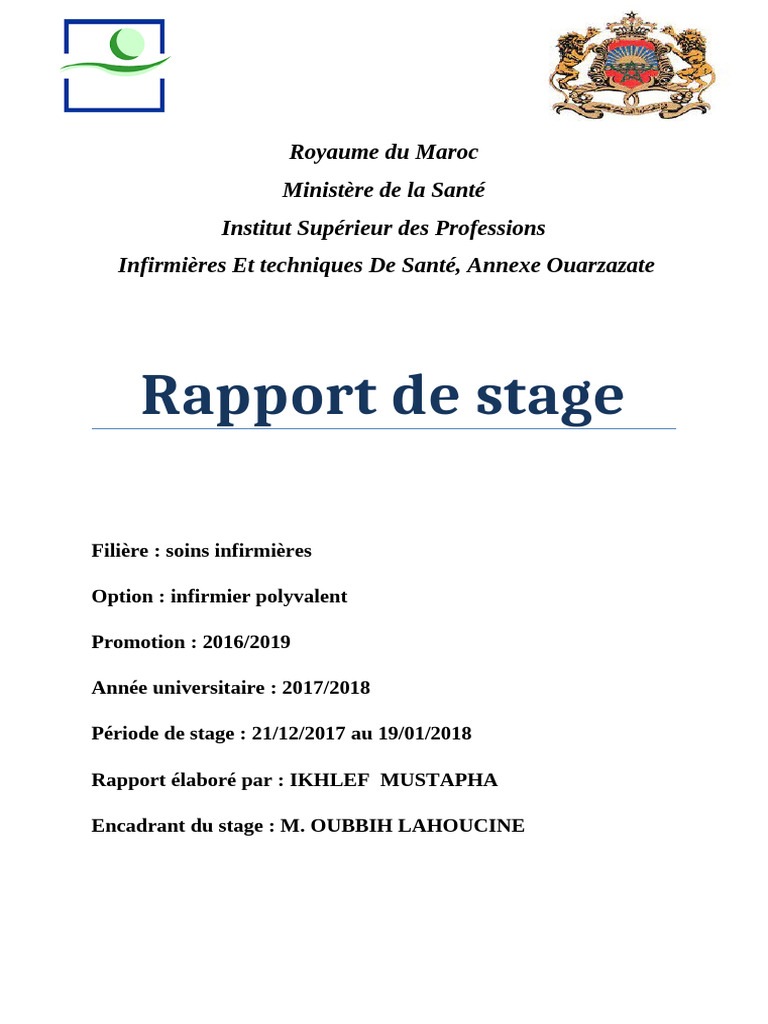 Rapport de Stage Medecine Ikhlef | PDF