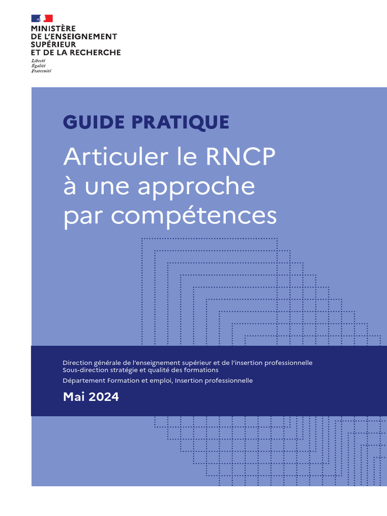 Articuler Le RNCP Une Approche Par Comp Tences - Guide Pratique | PDF