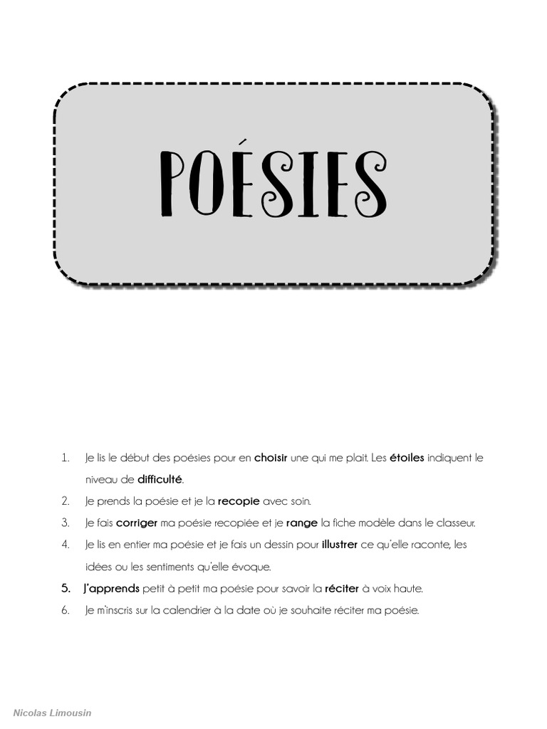 Recueil de Poésies Par Theme CE2 PERSO | PDF